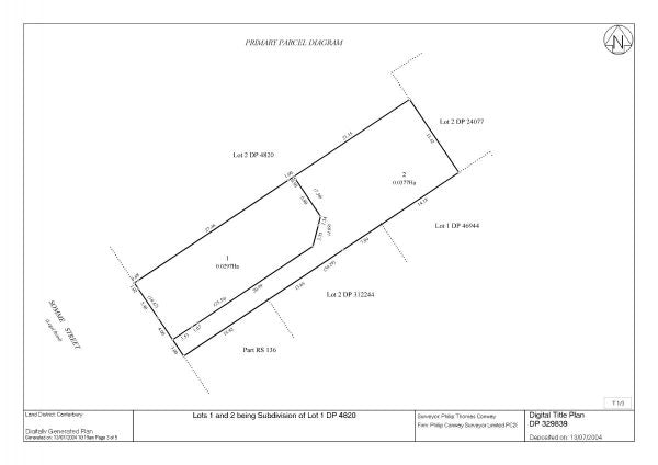 Cadastral Survey Plan (Title sheet) – Certificate of Title